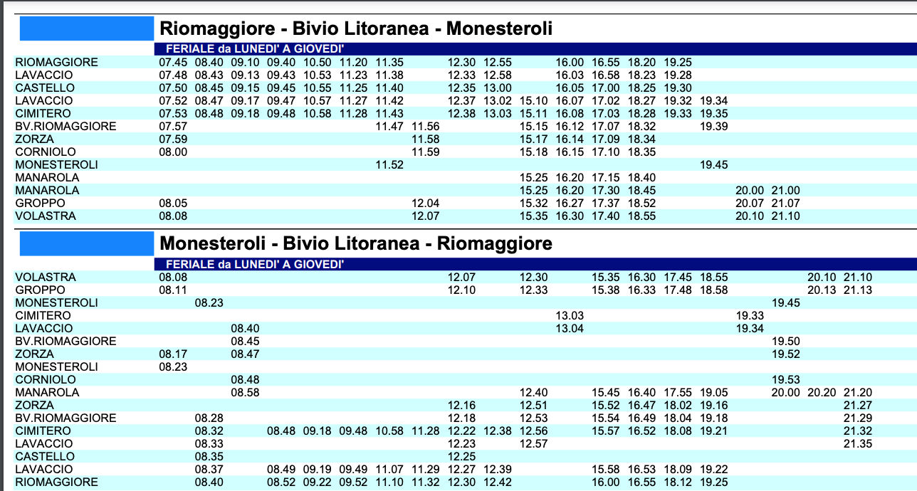 Bus Navetta - Visit Cinque Terre
